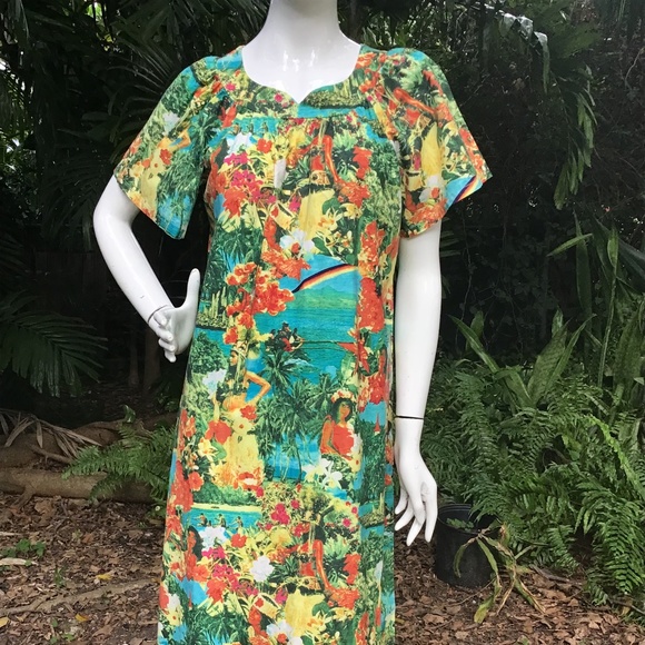 Ho Aloha | Dresses | Vintage Hawaiian Cotton Aline Dress | Poshmark